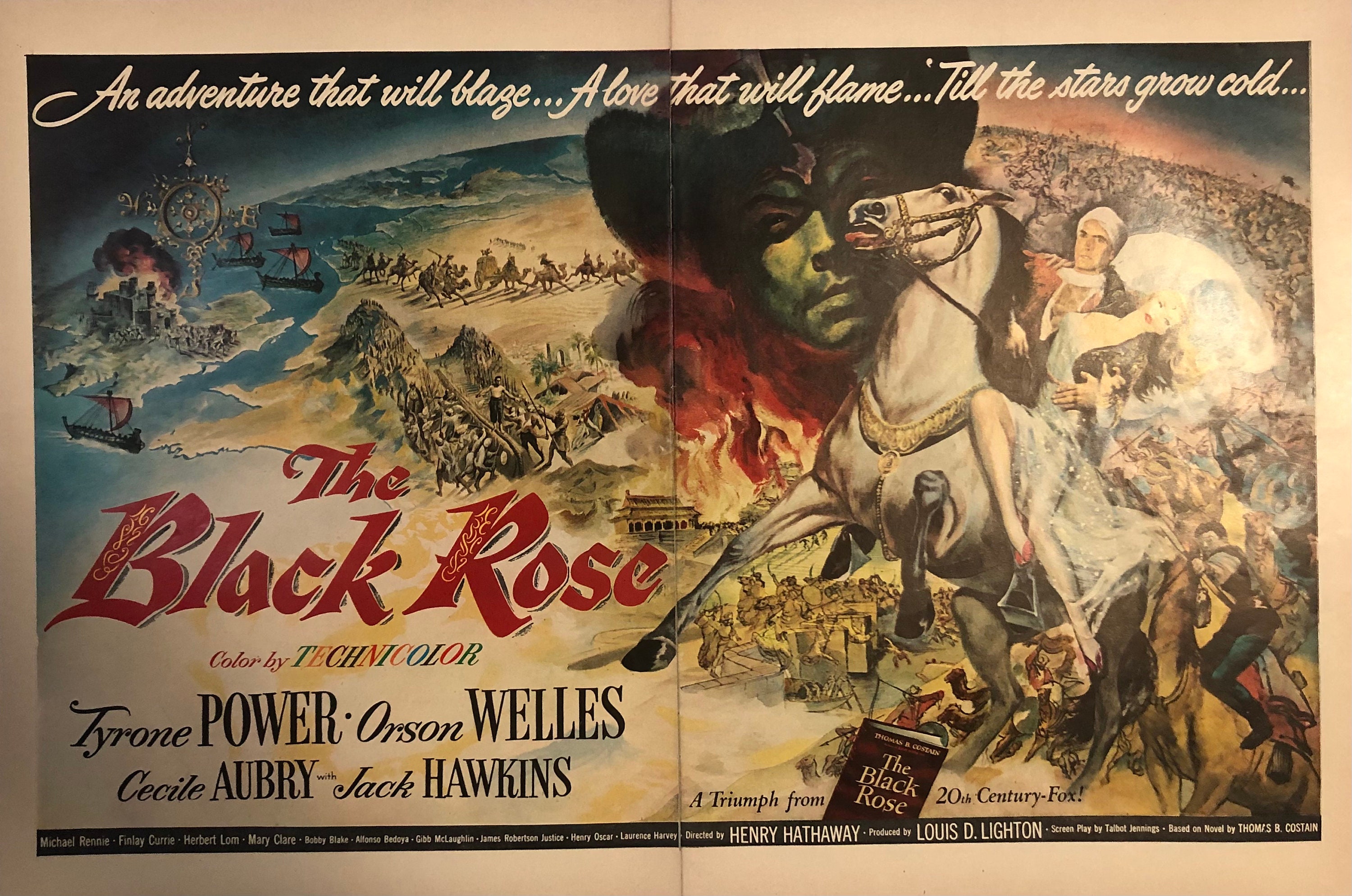 The Black Rose Movie Advertisement 1950s Theater Decor Home - Etsy