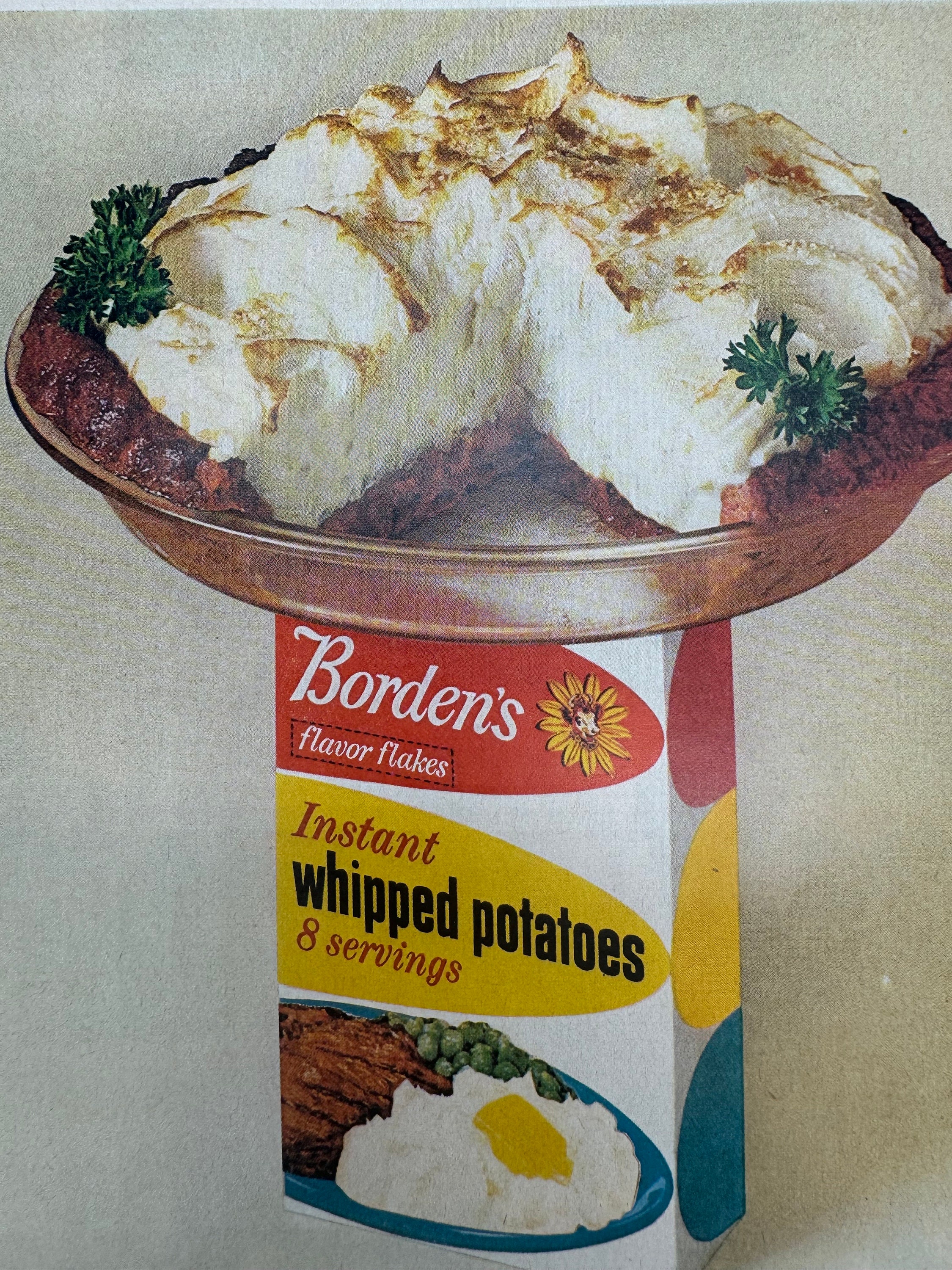 Bordens Potato Food Advertisement 1960’s Kitchen Decor Home Pie ...