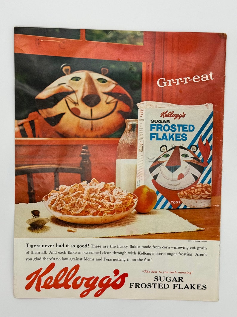 Kellogg’s Frosted Flakes Cereal 1960’s Kitchen Decor Home Decor ...