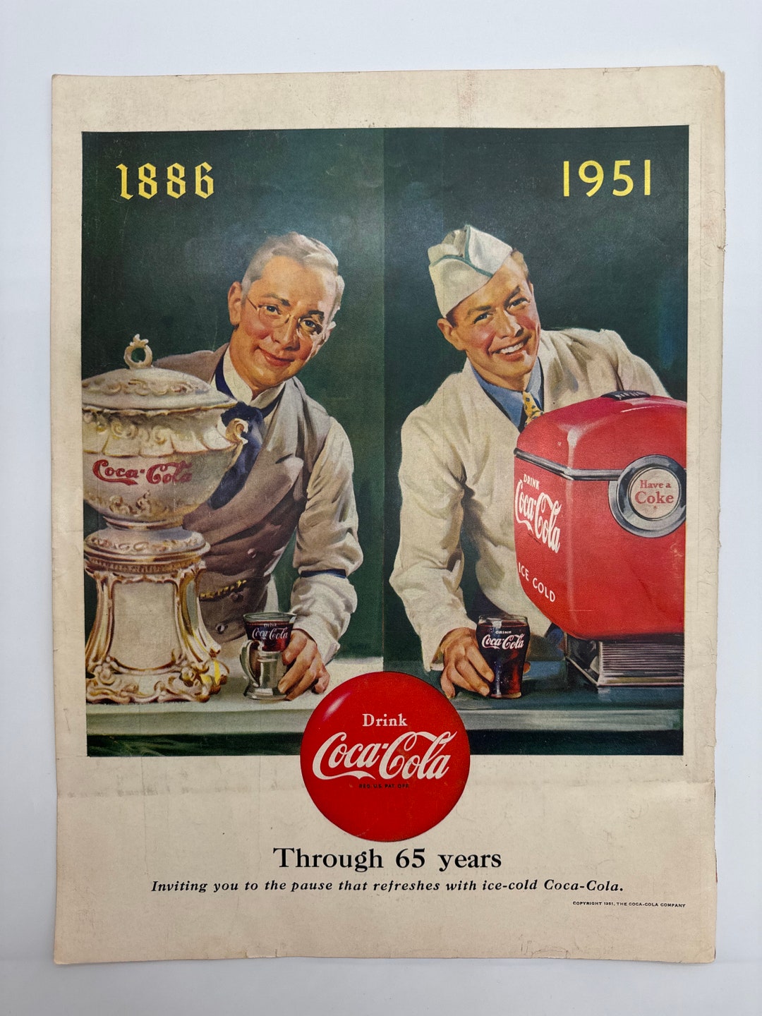 1950s Coca Cola Advertisement: Original Vintage Soda Print - Etsy