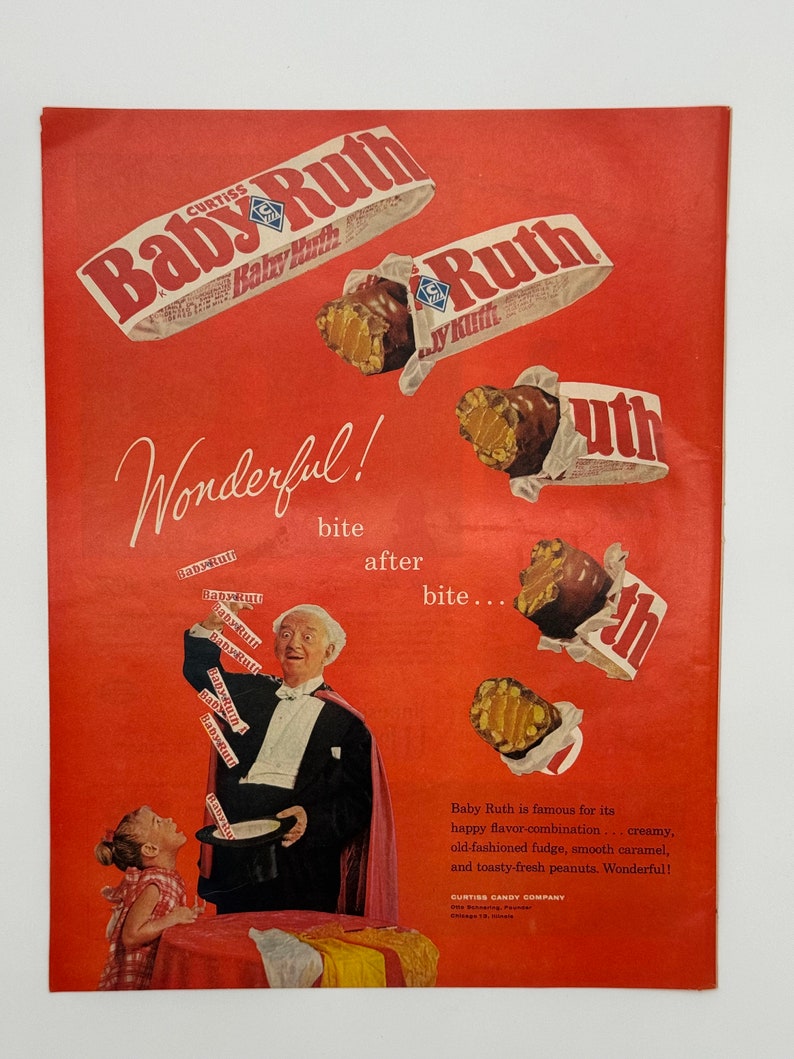 Baby Ruth Candy 1960’s Kitchen Decor Home Original Advertisement Wall ...