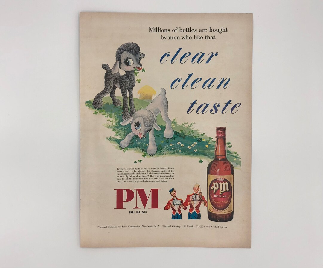 PM Whiskey Alcohol Advertisement Man Cave Decor Home Decor Original ...