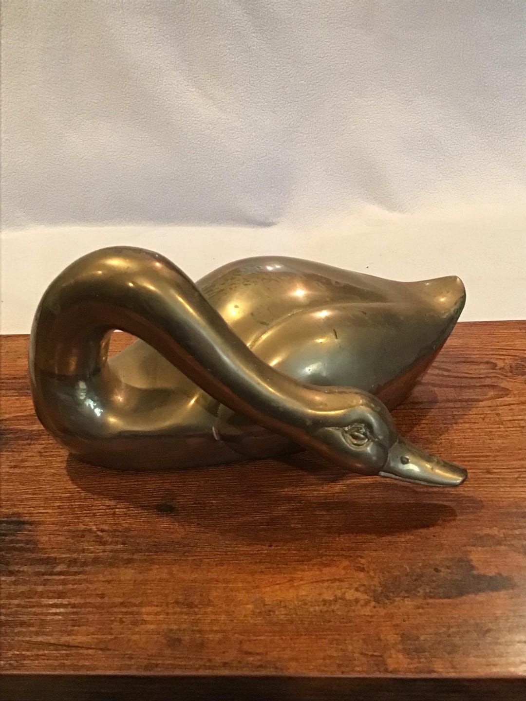 Vintage Brass Bent Neck Swan Statue. 10 Inches Long - Etsy