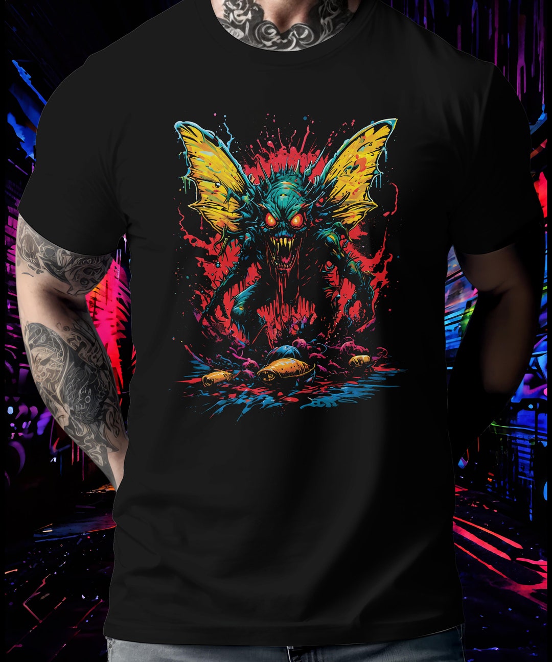 Vibrant Mothman Graphic Tee, Urban Legend Inspired Unisex T-shirt ...