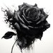 Black Ink Rose - Etsy