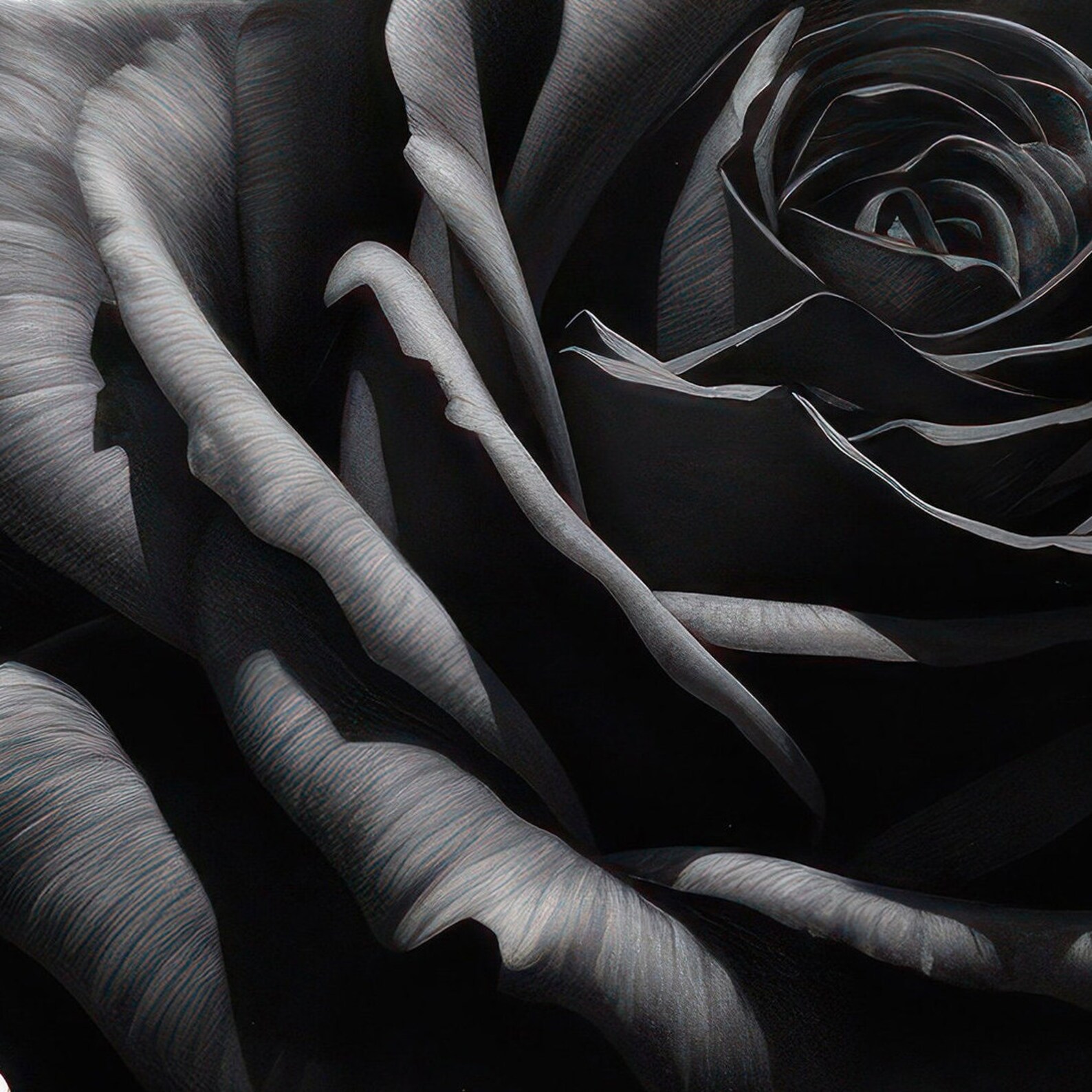 Black Ink Rose - Etsy
