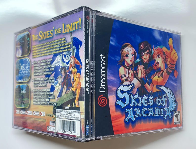 Replacement 2 Disc Quad Game Case Only Skies of Arcadia Sega Dreamcast ...