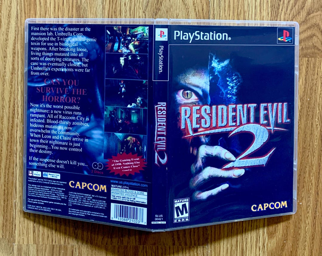 Resident Evil 2 - Playstation 1/PS1 - New Clear 2 Disc DVD Game Case ...