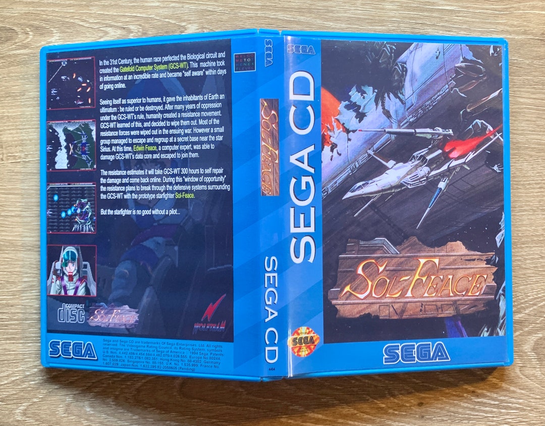 Sol Feace Sol Feace Sega Mega Cd Custom Game Case Etsy 5837