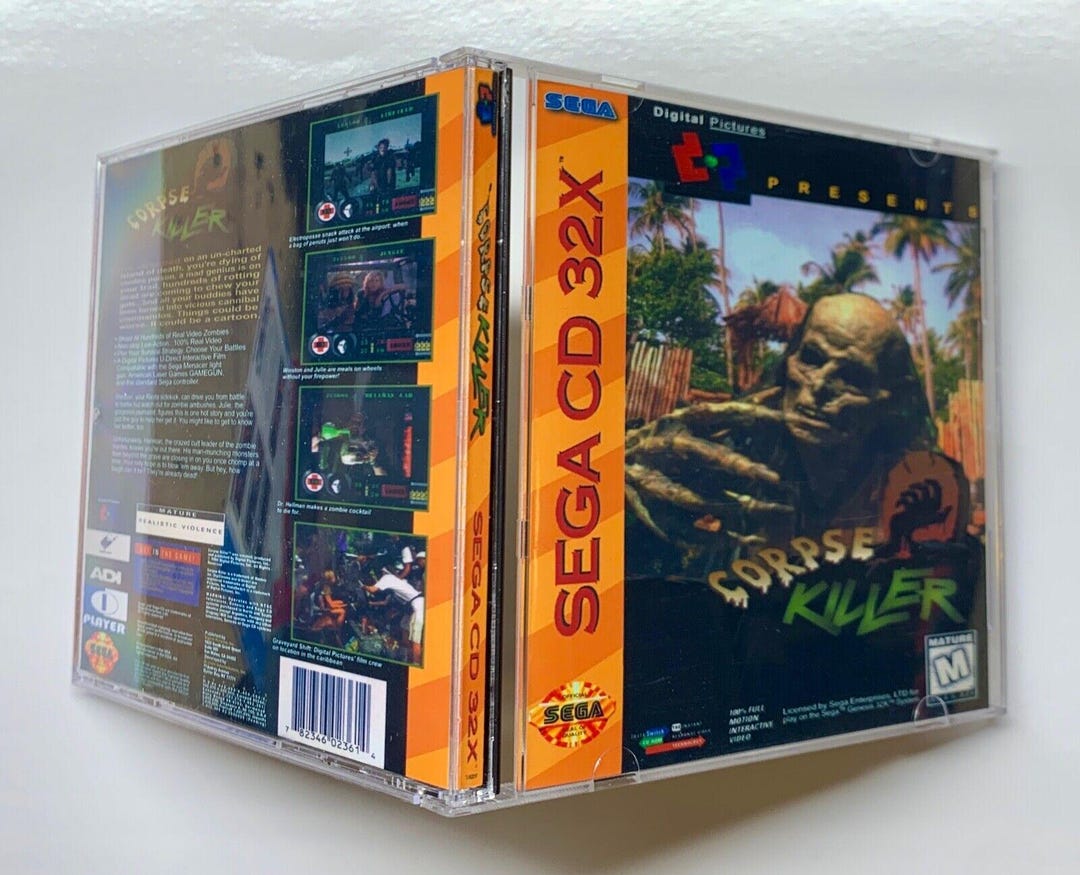 Corpse Killer - Sega CD 32X Custom Game Jewel Case - Free Shipping - No ...