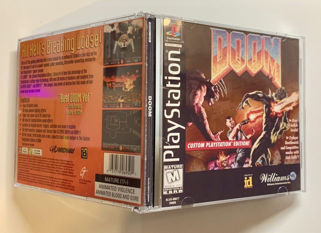 Doom Playstation 1 New Replacement Game Case No Manual or Game Disc ...