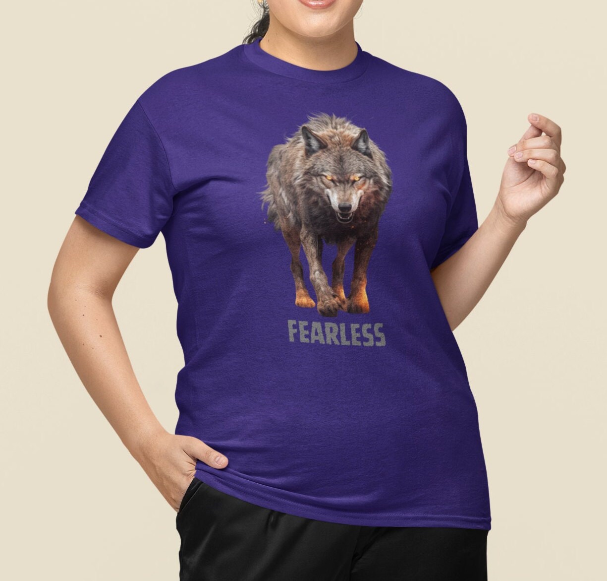 Fearless Arctic Wolf Shirt Wolf Spirit for Women Female Empowerment ...