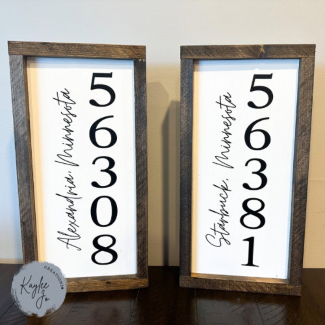 Zip Code Wood Sign, City & State Wood Sign, Home Town Wood Sign ...