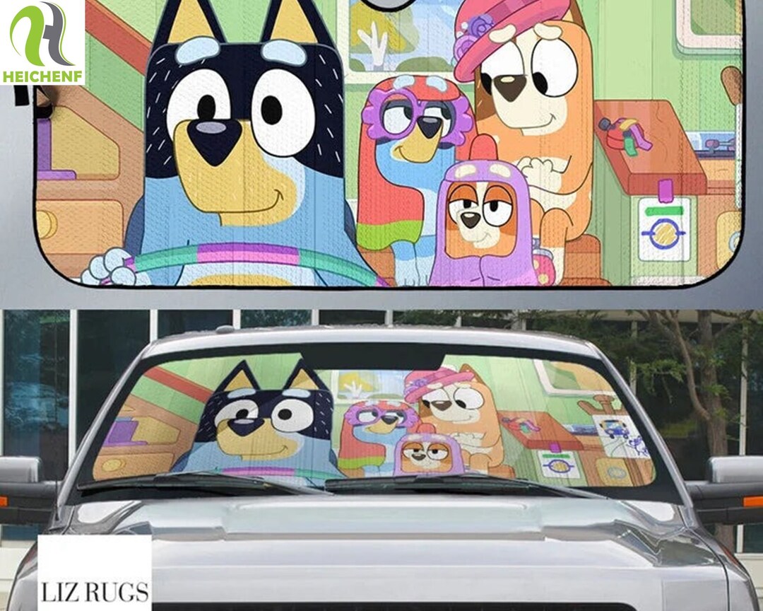 Bluey Family Car Sun Shade Bluey Car Decor Bluey Car Sun - Etsy