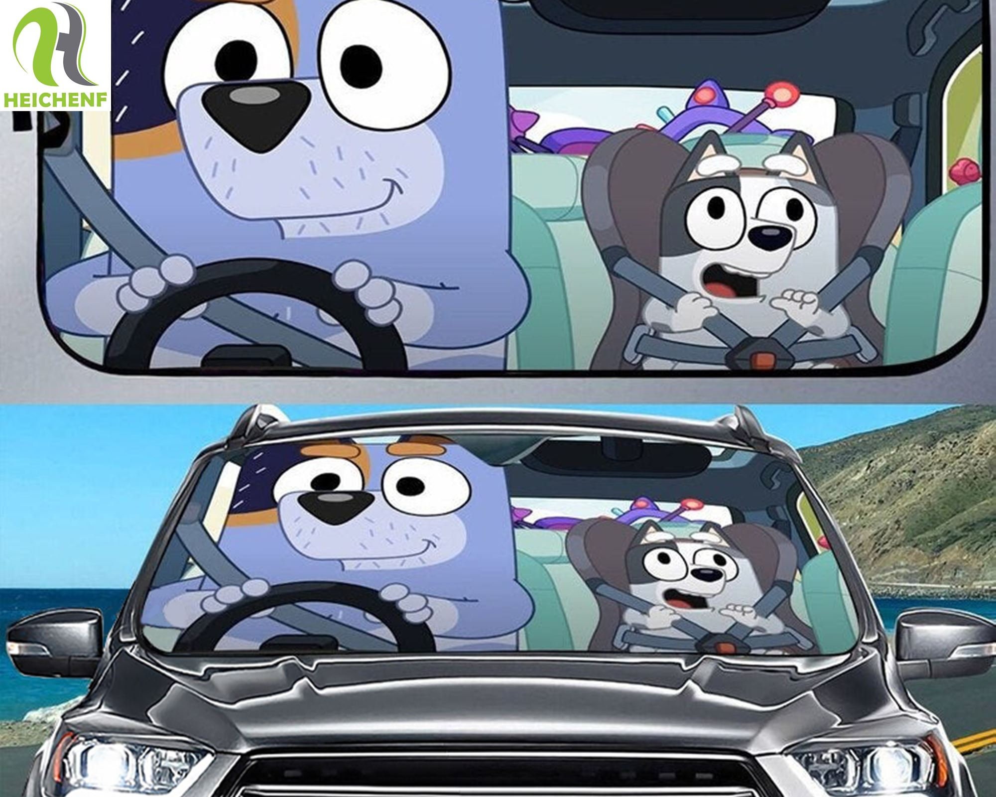 Bluey Car Sun Shade Funny Bluey Sunshade Bluey Car - Etsy