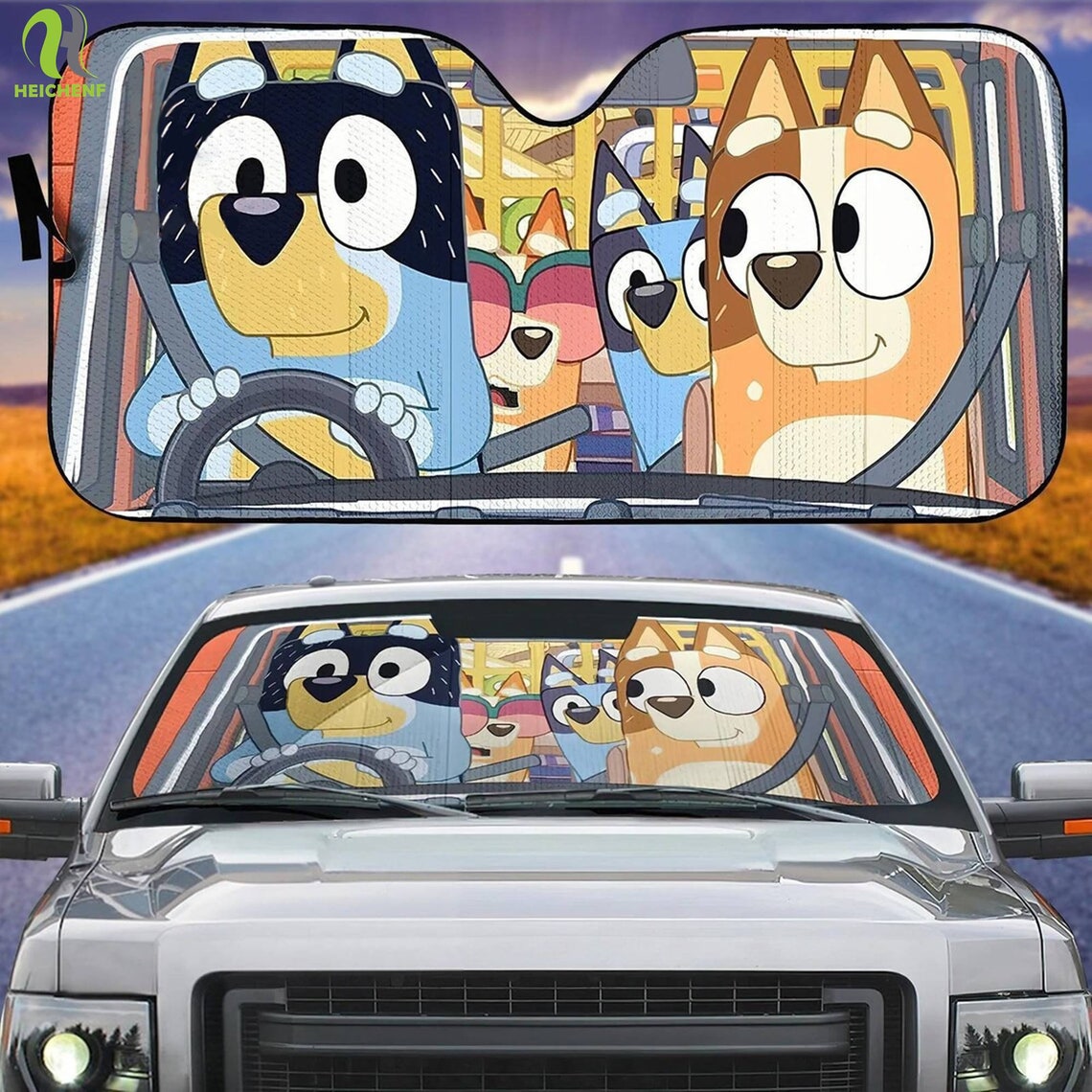 Bluey Family Car Sun Shade Bluey Car Decor Bluey Car Sun - Etsy