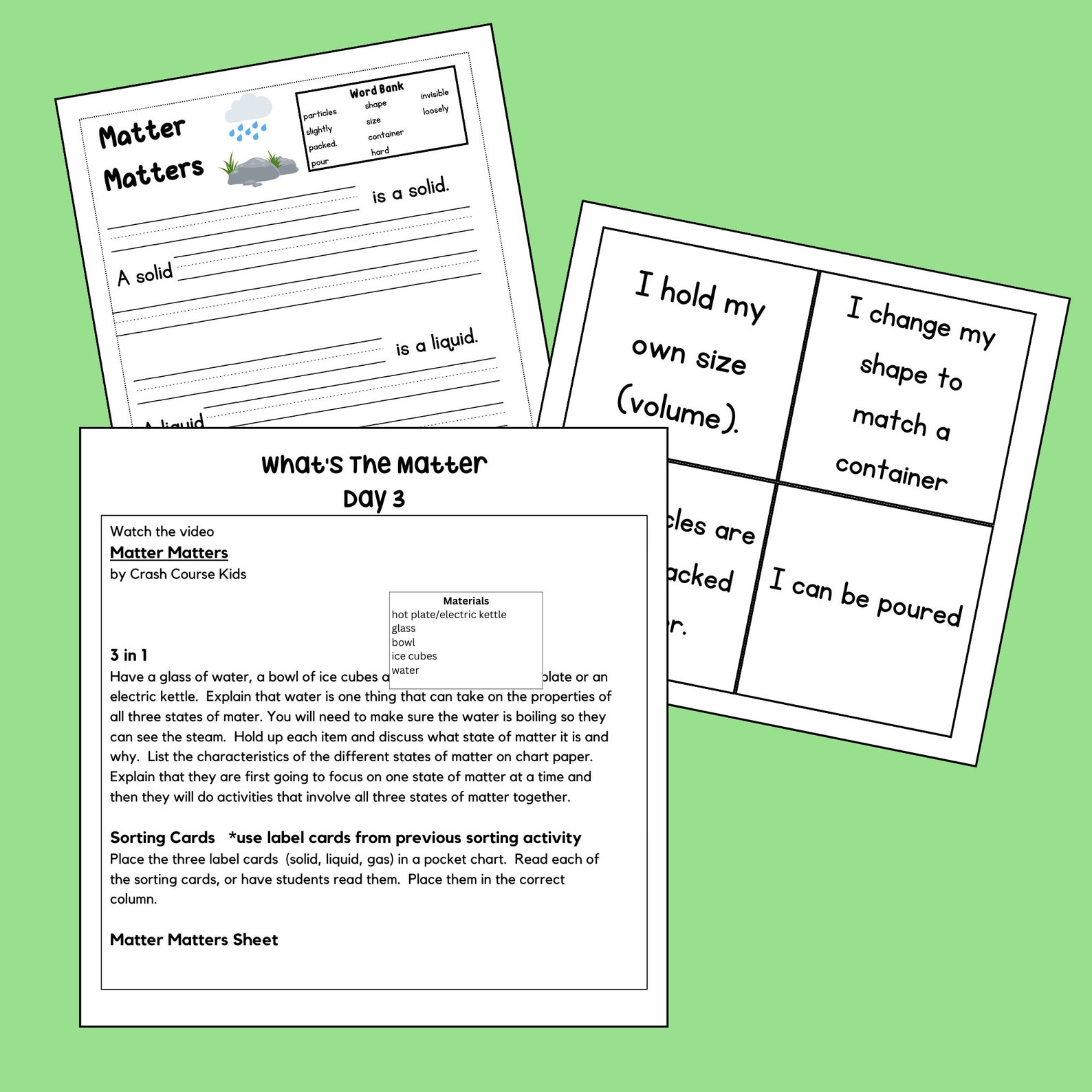 States of Matter Science Unit Primary Grades - Etsy