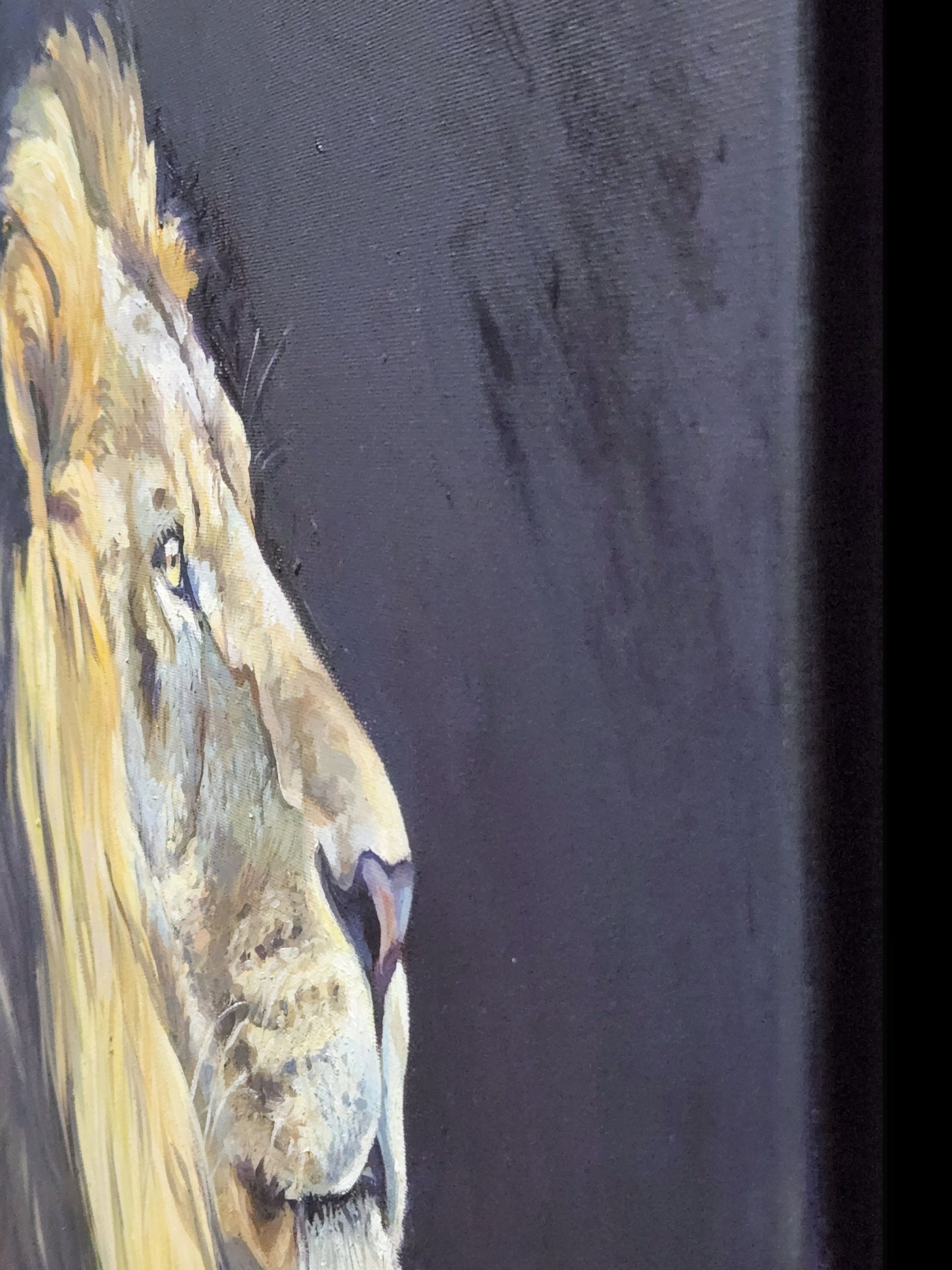Lion Oil Painting for Wall Decor for Home for Nature Lovers Animal Art ...