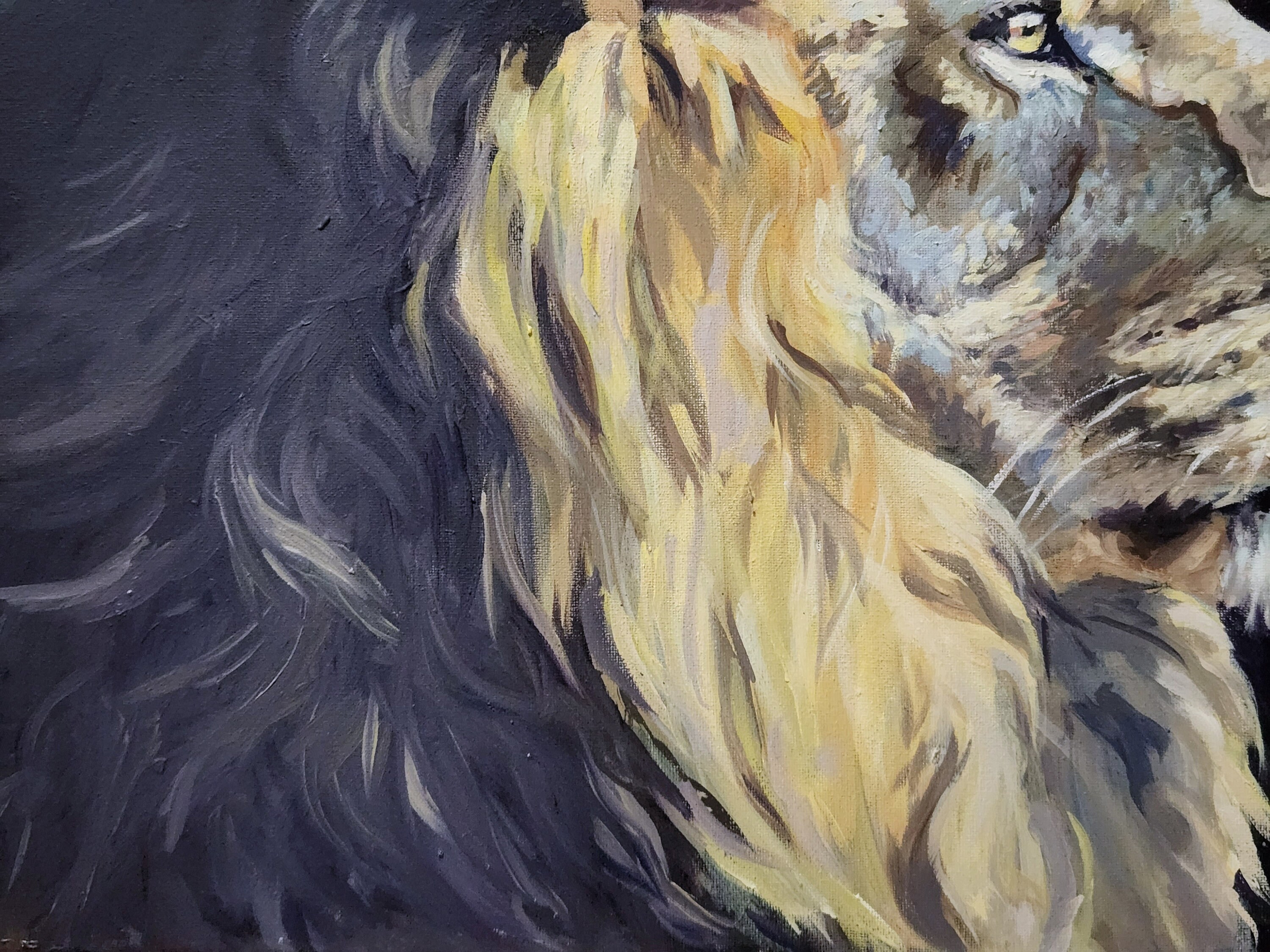 Lion Oil Painting for Wall Decor for Home for Nature Lovers Animal Art ...