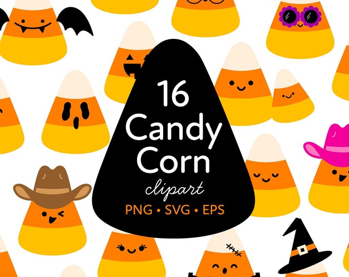 Candy Corn Clipart, Spooky Cute, Candy Corn Svg, Clipart Bundle ...