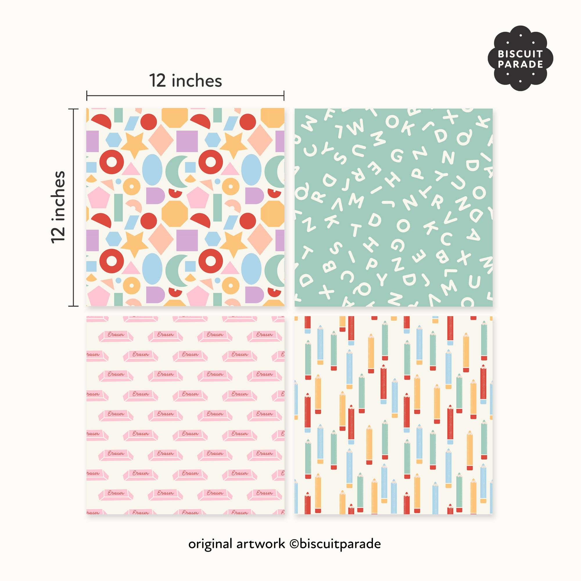 Back to School Digital Paper | Cute Seamless Patterns (12x12 Inch) - Etsy