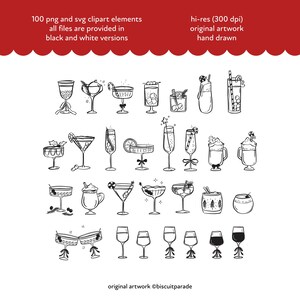 Whimsical Christmas Party Clipart Bundle: Holiday Cocktails ...