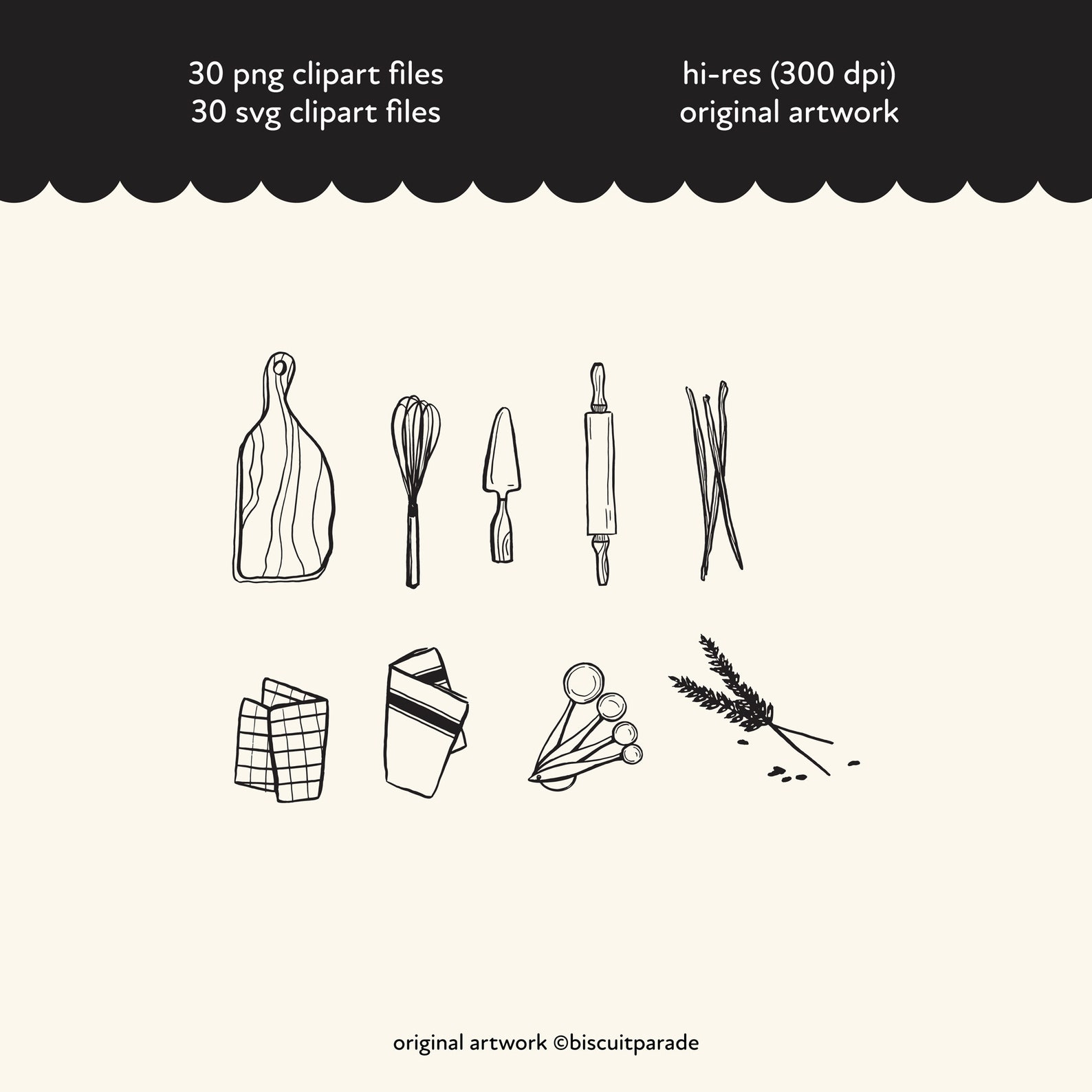 Artisan Bakery Line Art Clipart Bundle, Bakery Line Art PNG, Bakery SVG ...