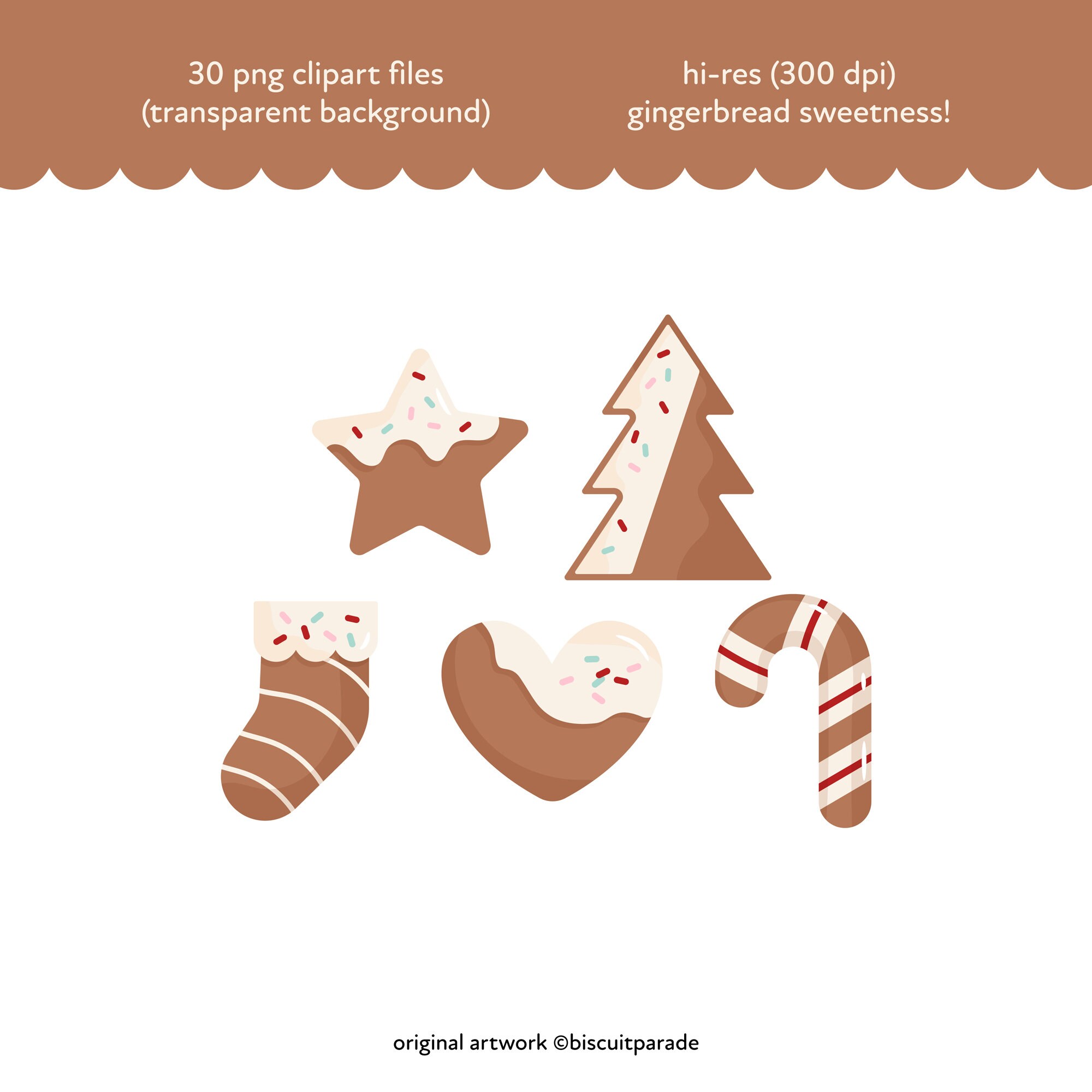 Gingerbread Cookies Clipart Bundle, Christmas Clipart, Gingerbread Man ...