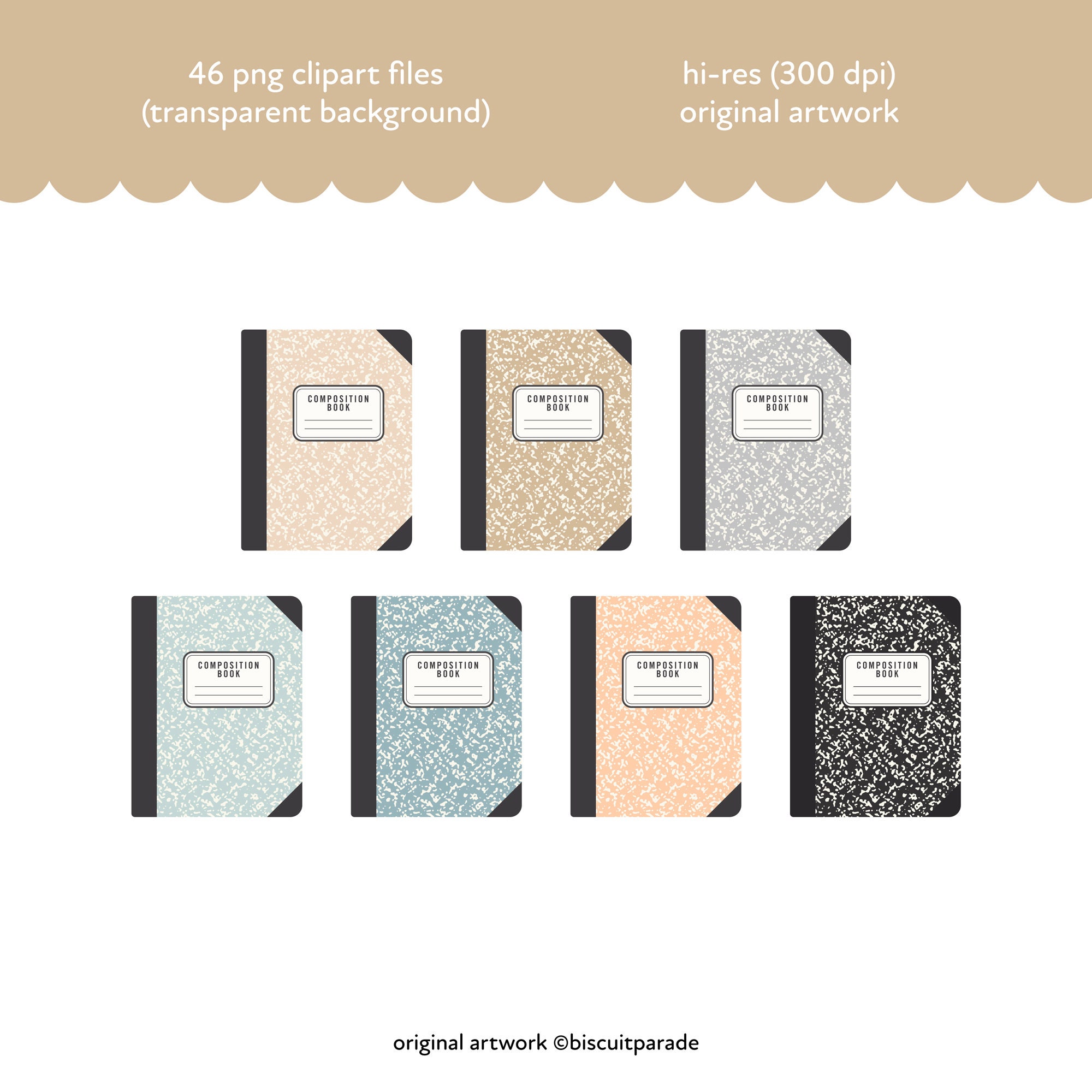 Composition Notebook Clipart, Notebook Clip Art, School Graphics ...