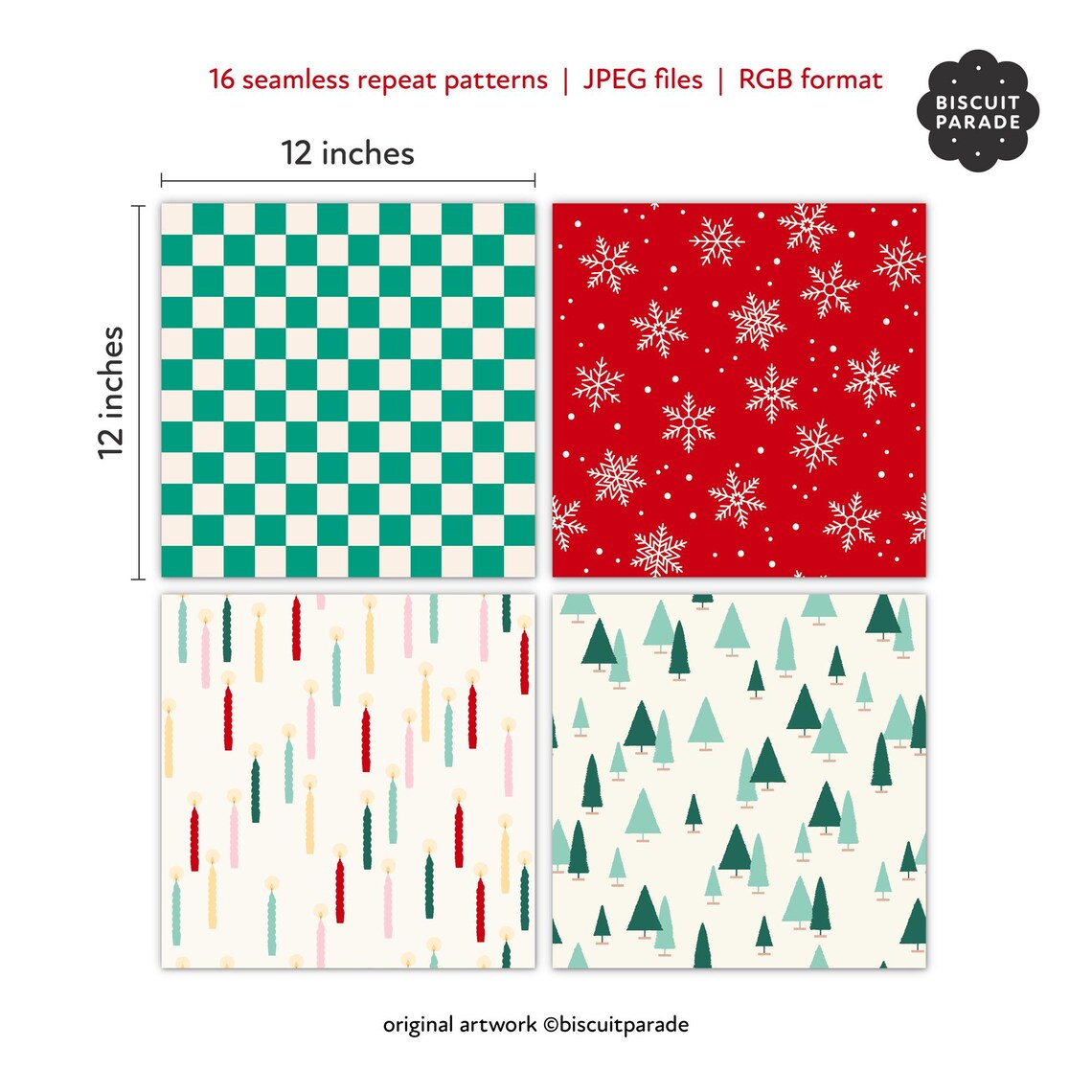 Classic Christmas Seamless Pattern Bundle, Retro Holiday Backgrounds ...