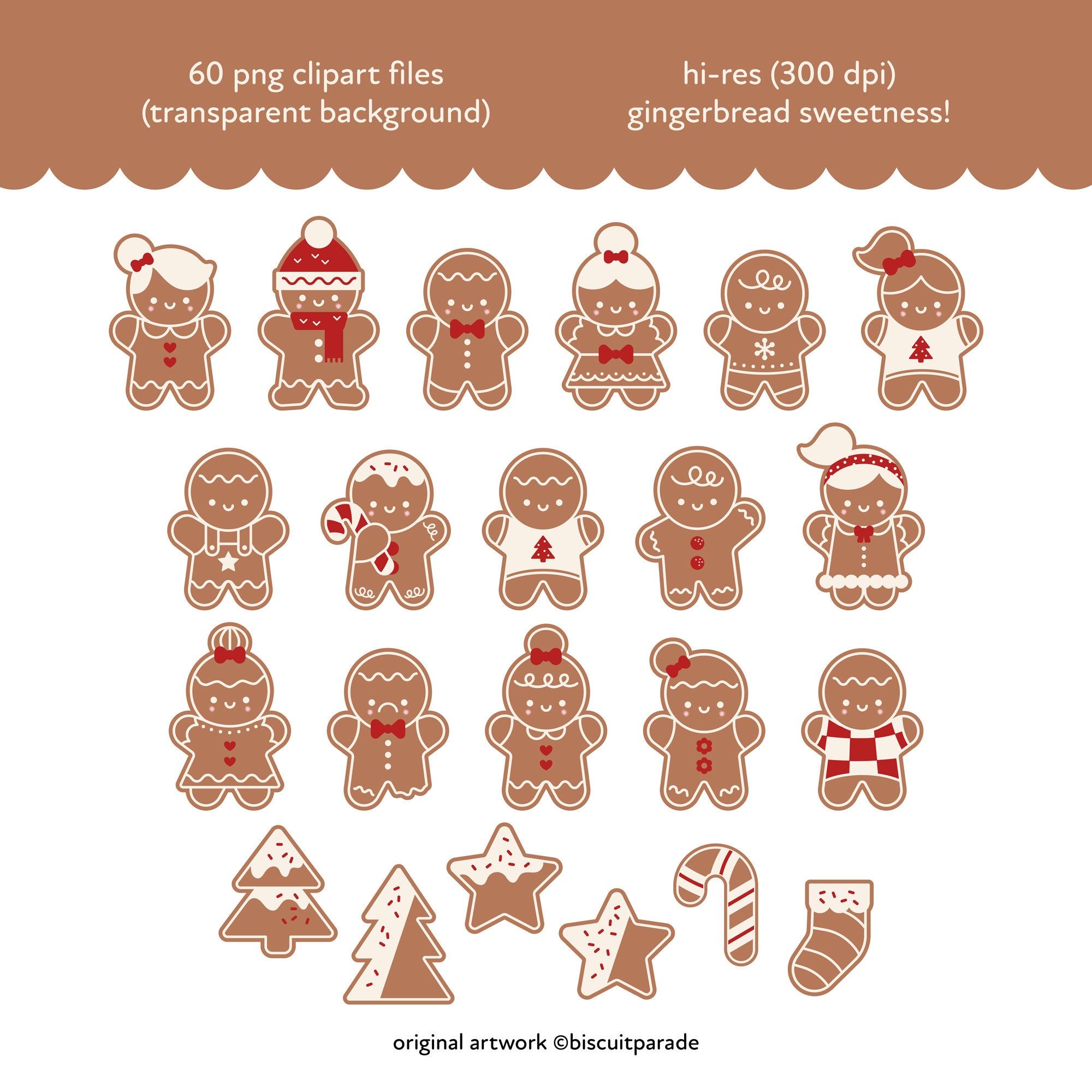 Gingerbread Cookies Clipart Bundle Christmas Clipart - Etsy