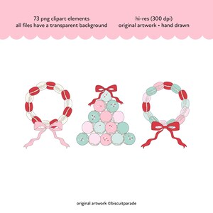 Whimsical Christmas Macaron Clipart: Pastel Candy PNG Bundle for ...