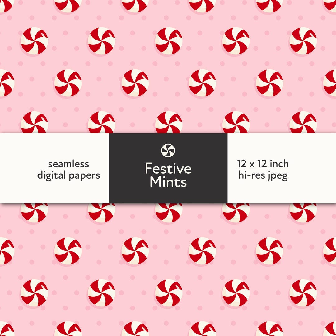 Christmas Candy Seamless Pattern, Digital Download, Holiday Design ...