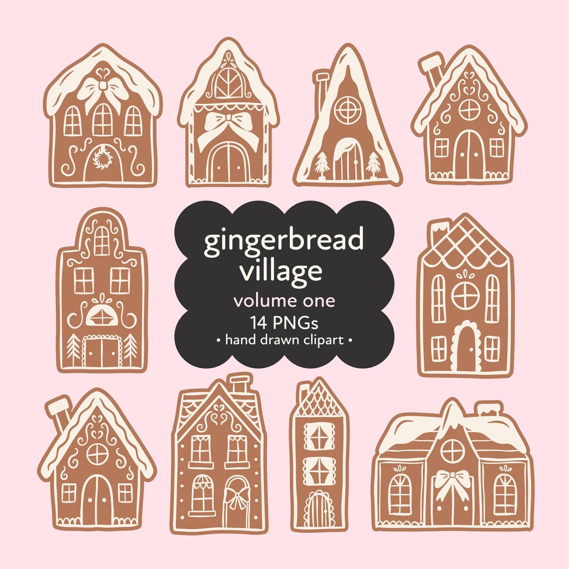 Gingerbread House Clipart, Cozy Winter Art, Digital Download for ...