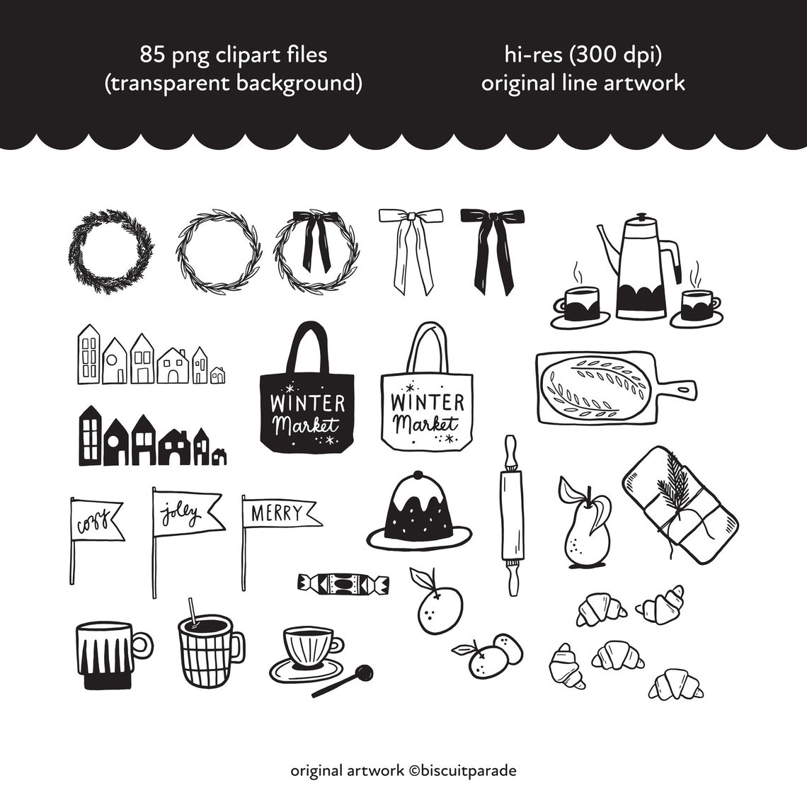 Cozy Winter Doodle Clipart, Cozy Christmas Clipart PNG, Cozy Winter ...