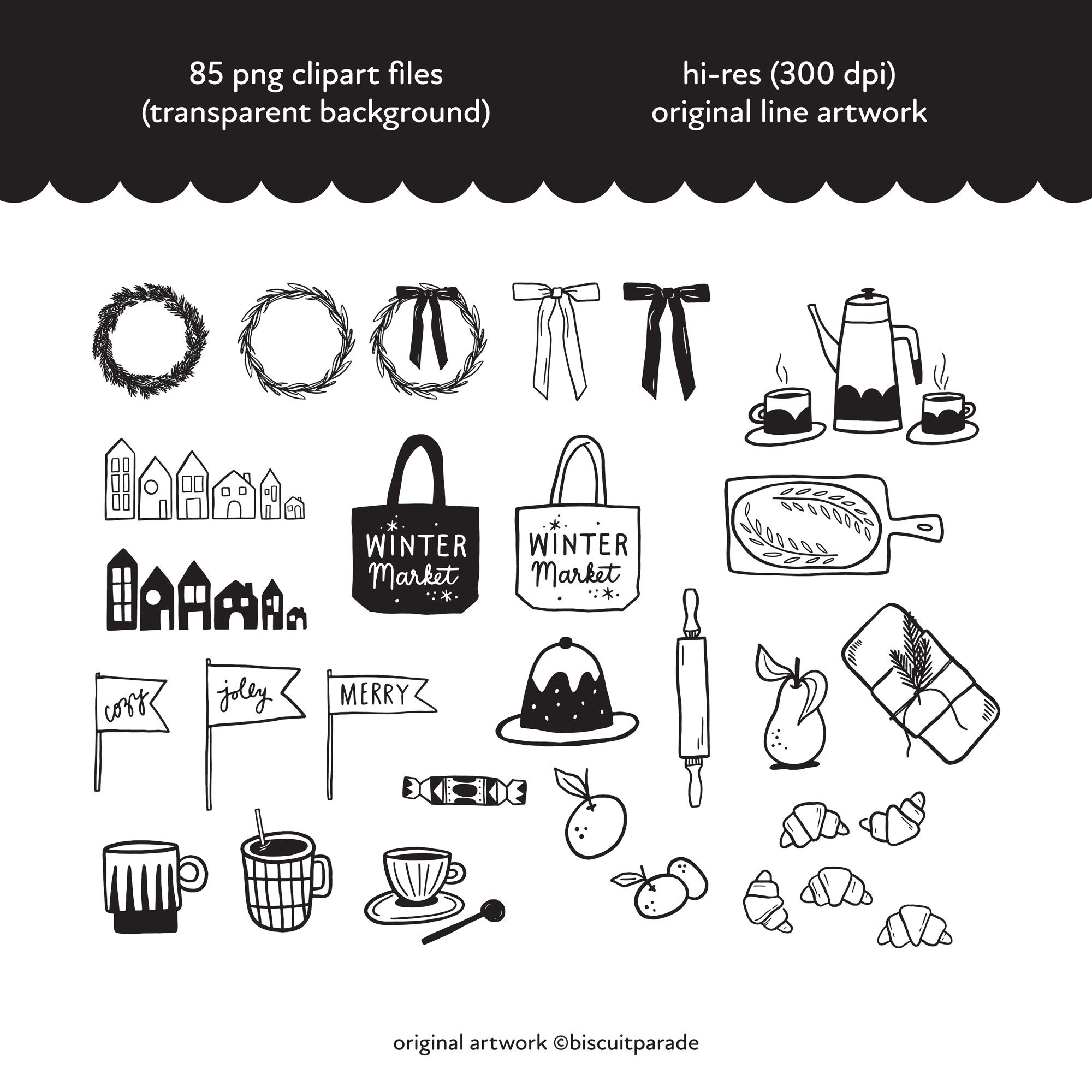 Cozy Winter Doodle Clipart, Cozy Christmas Clipart PNG, Cozy Winter ...