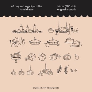 Friendsgiving Clipart: Hand-drawn Thanksgiving Doodles (SVG, PNG) - Etsy