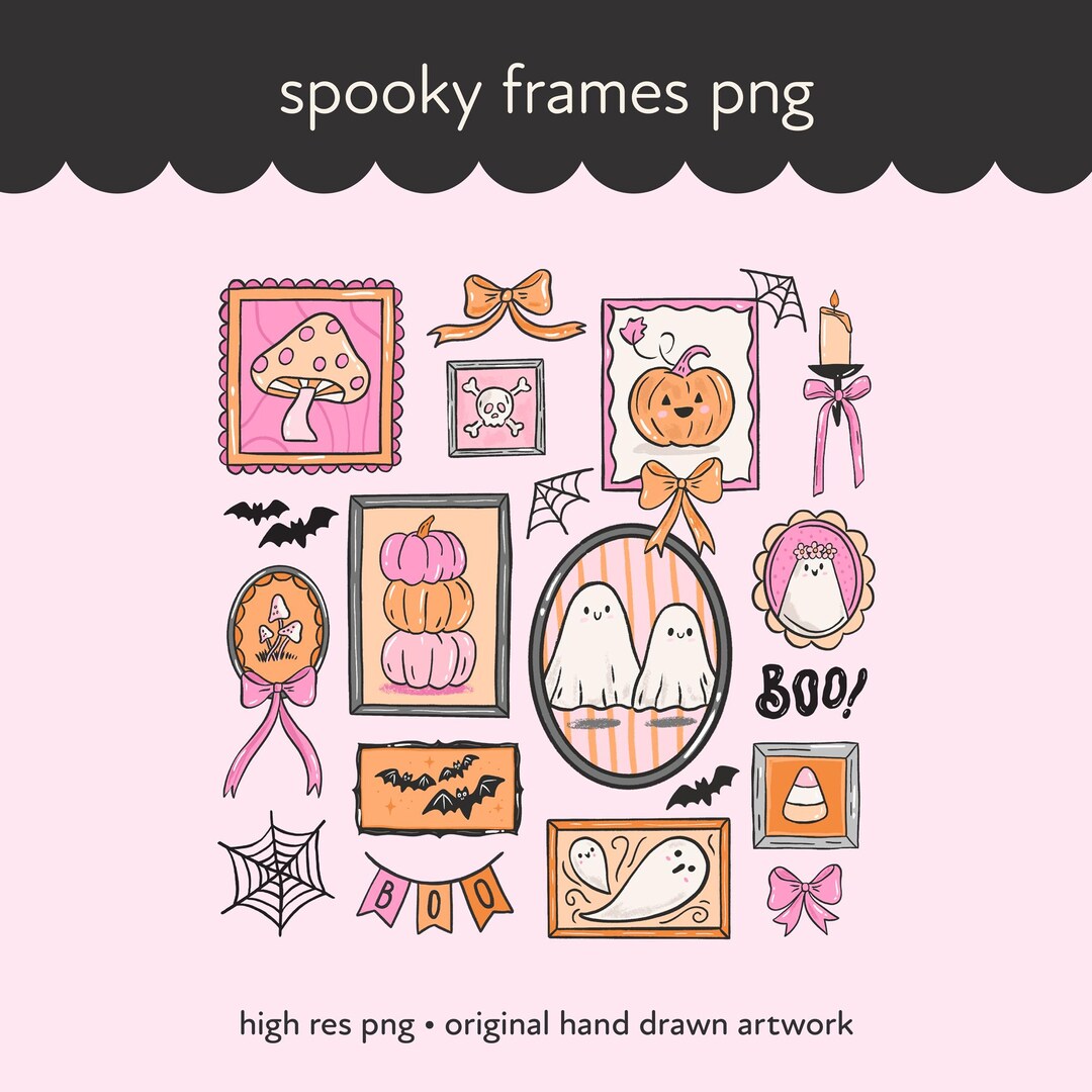 Spooky Halloween Frame PNG: Digital Art Download for Shirt Design ...