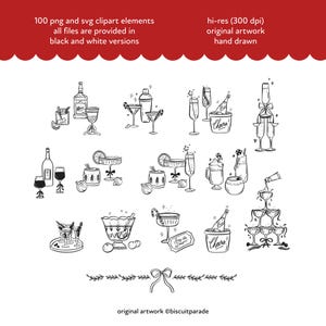 Whimsical Christmas Party Clipart Bundle: Holiday Cocktails ...