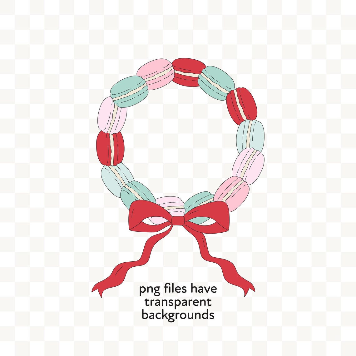 Whimsical Christmas Macaron Clipart: Pastel Candy PNG Bundle for ...
