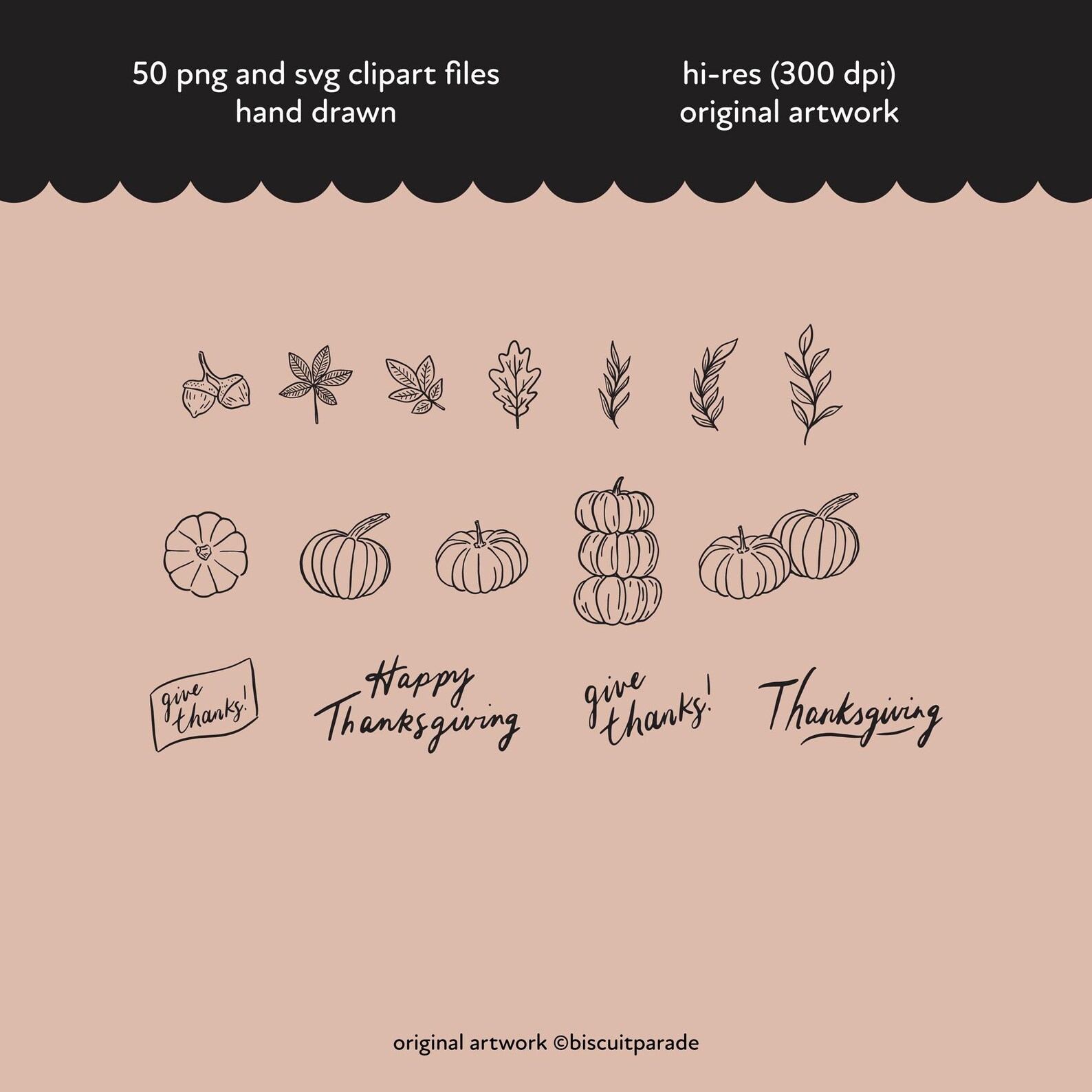 Hand Drawn Thanksgiving Dinner Illustrations, Whimsical Thanksgiving ...