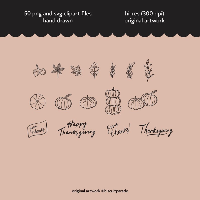 Hand Drawn Thanksgiving Dinner Illustrations, Whimsical Thanksgiving ...