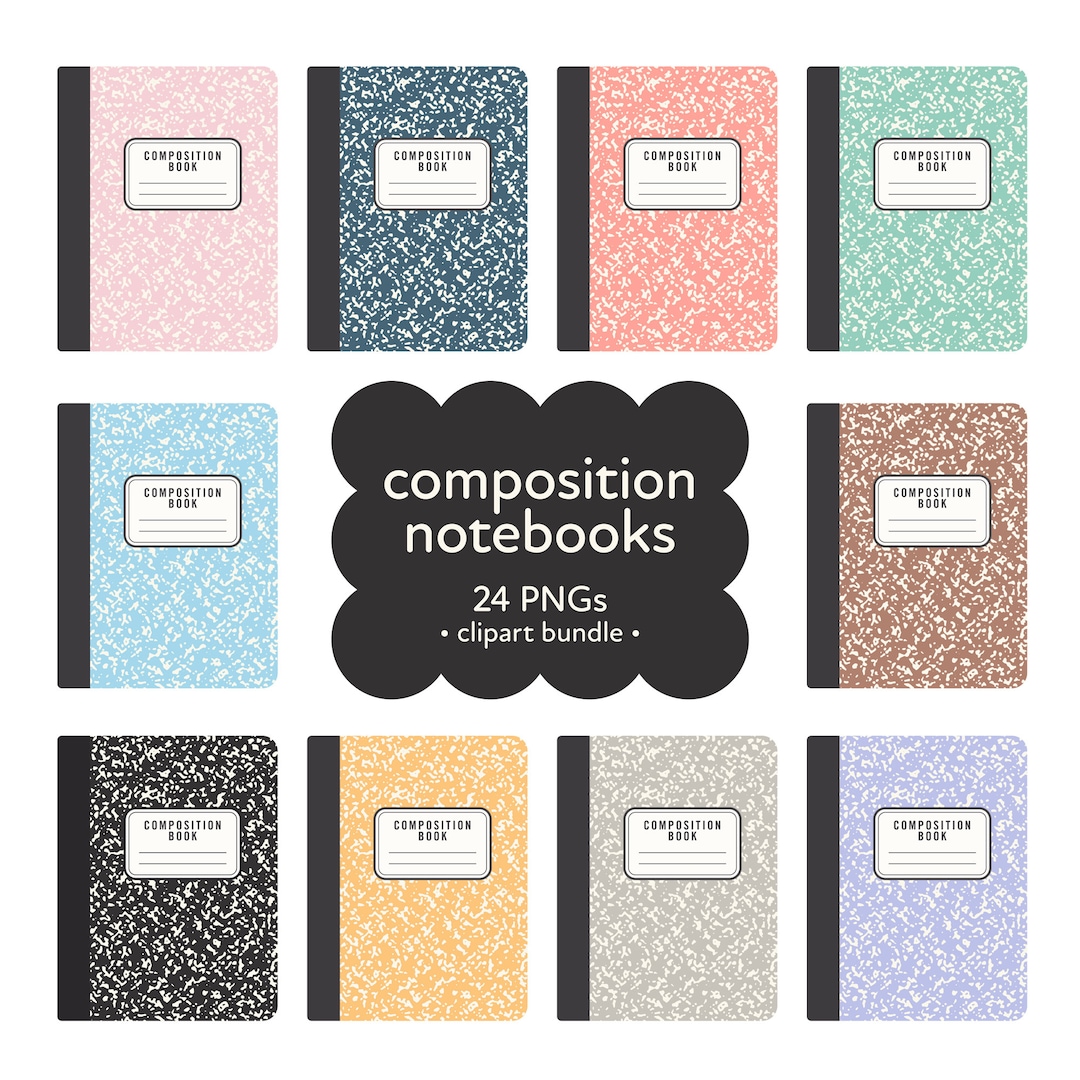 Composition Notebook Clipart, Notebook Clip Art, School Graphics ...