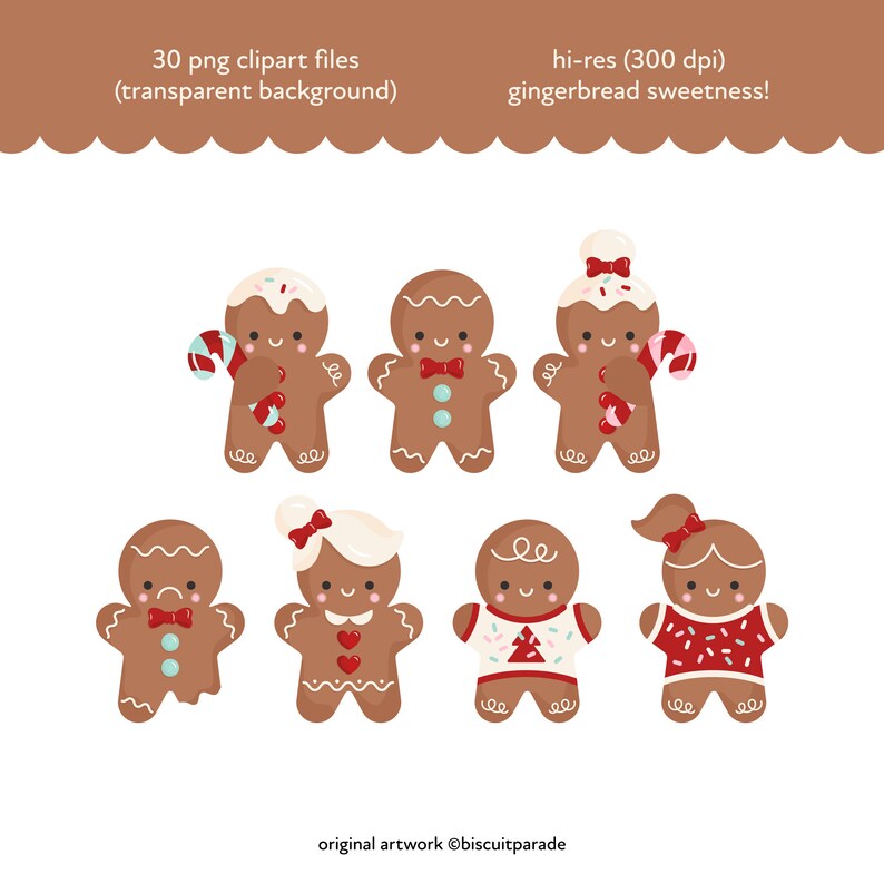 Gingerbread Cookies Clipart Bundle, Christmas Clipart, Gingerbread Man ...