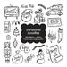 Christmas Doodle Clipart: Hand-drawn Winter Line Art (PNG, SVG) - Etsy