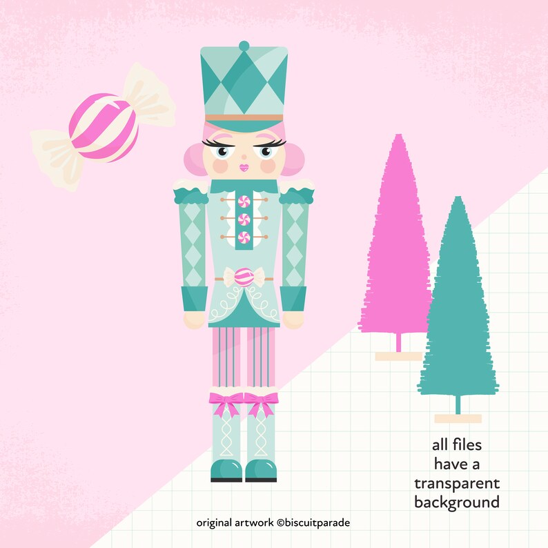 Pink Nutcracker PNG Bundle: Festive Christmas Clipart for Sublimation ...