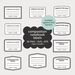 Composition Notebook Labels PNG Clipart, Composition Notebook Label SVG ...