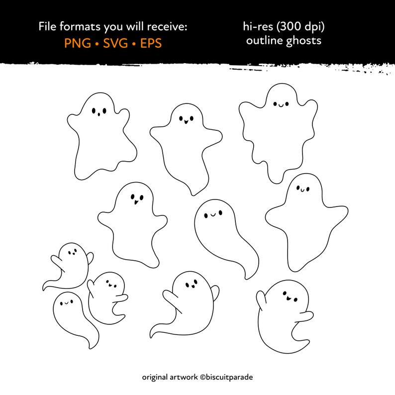 Ghost Halloween Clipart SVG Bundle, Halloween Clipart, Cute Ghosts ...