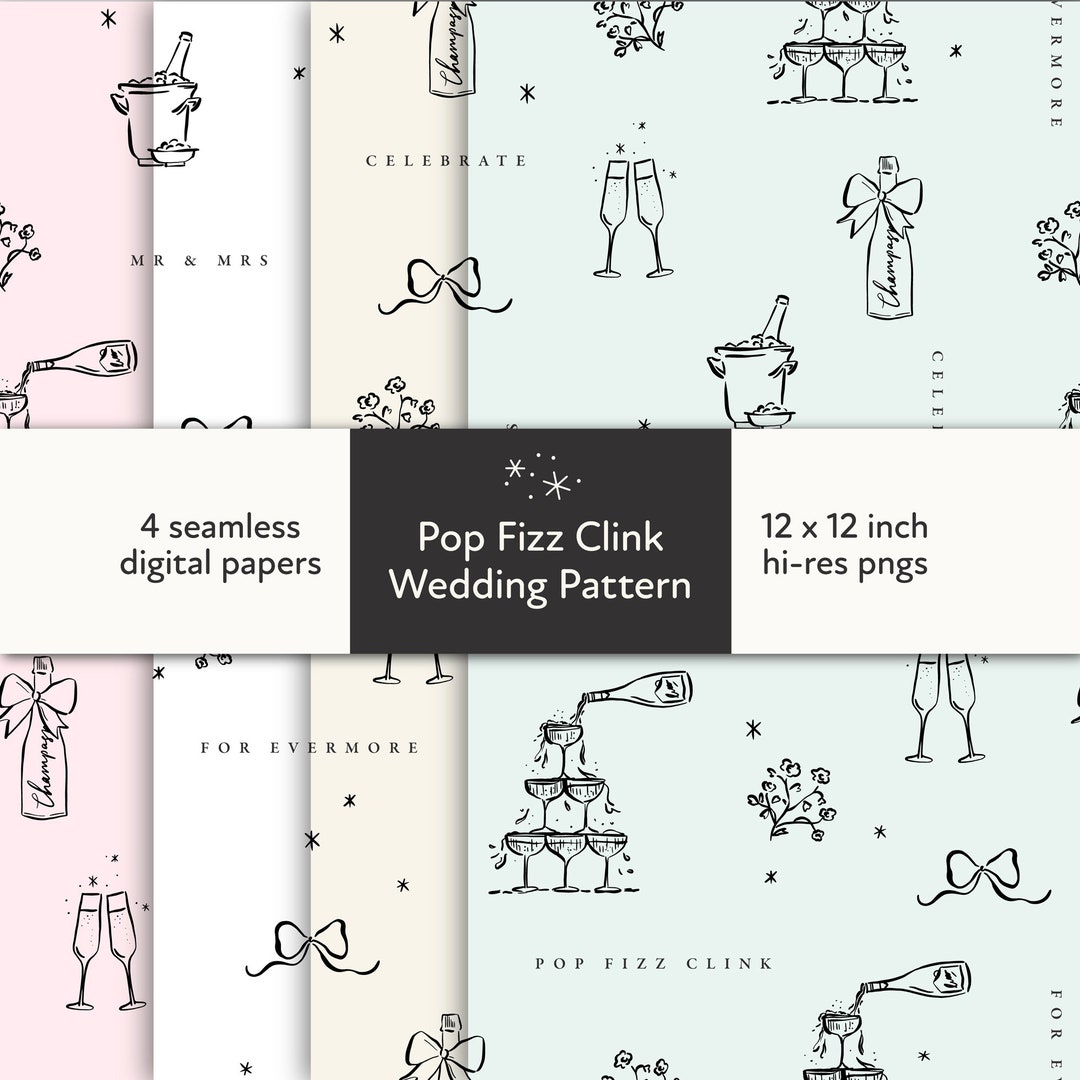 Wedding Digital Paper, Wedding Seamless Pattern, Bridal Scrapbook ...