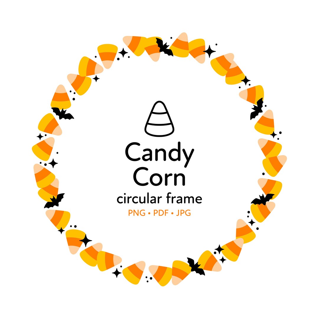 Candy Corn Round Border Frame, Spooky Cute, Candy Corn, Halloween Clip ...